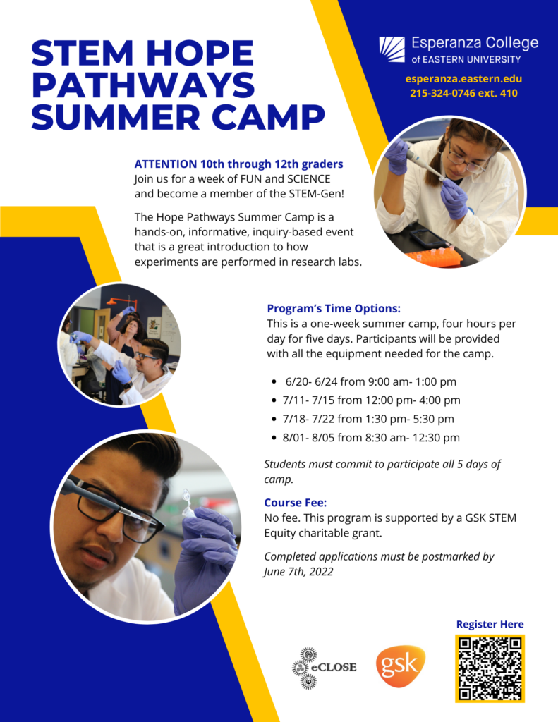 Hope Pathways Summer Program – Esperanza College of Eastern University